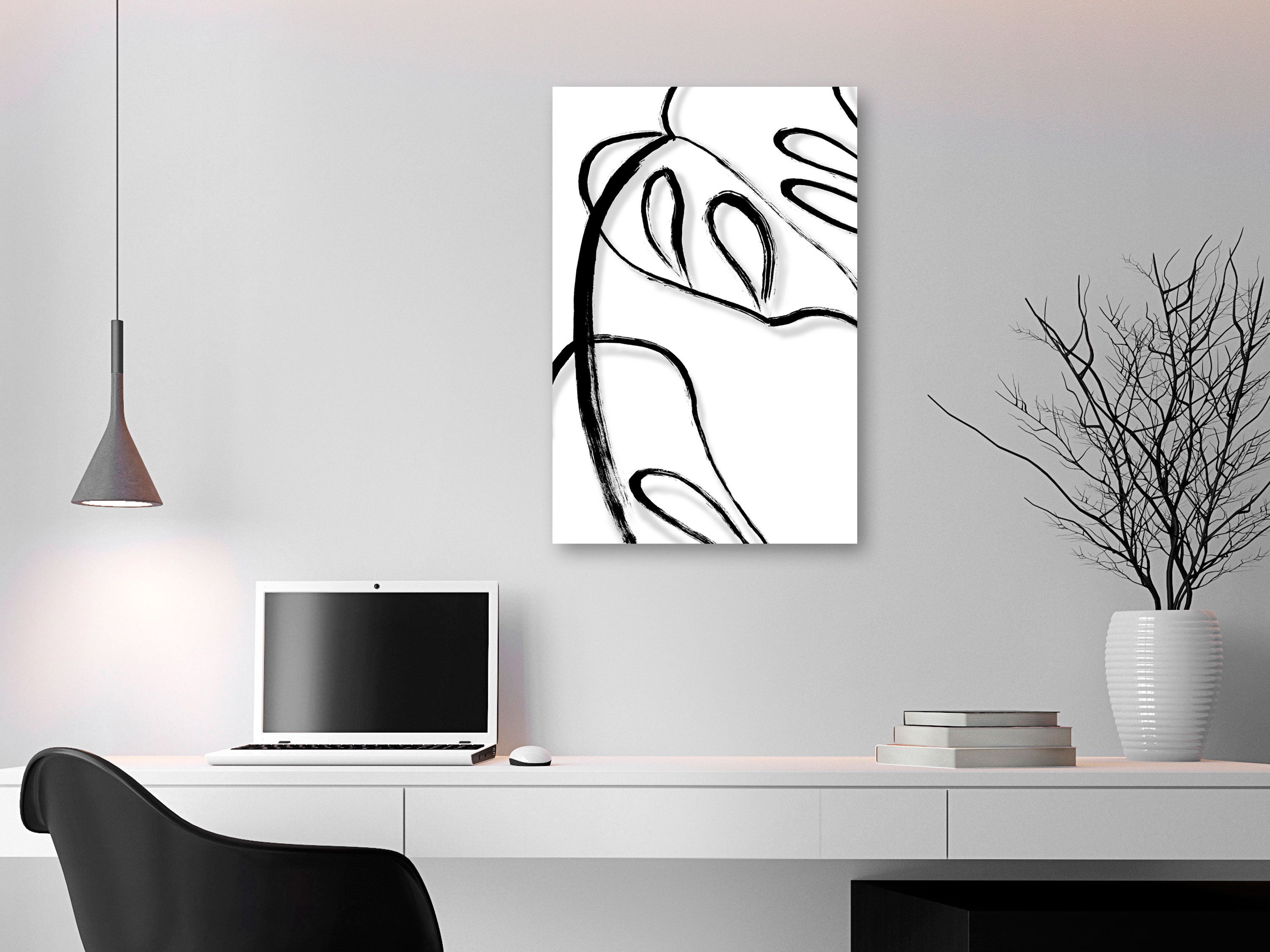 Tableau - White Monstera (1 Part) Vertical [20x30] | Leroy Merlin