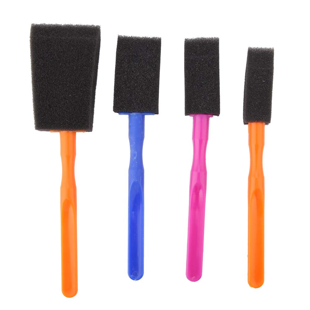 Lot de 4 pinceaux en mousse éponge avec manche en plastique de qualité ...