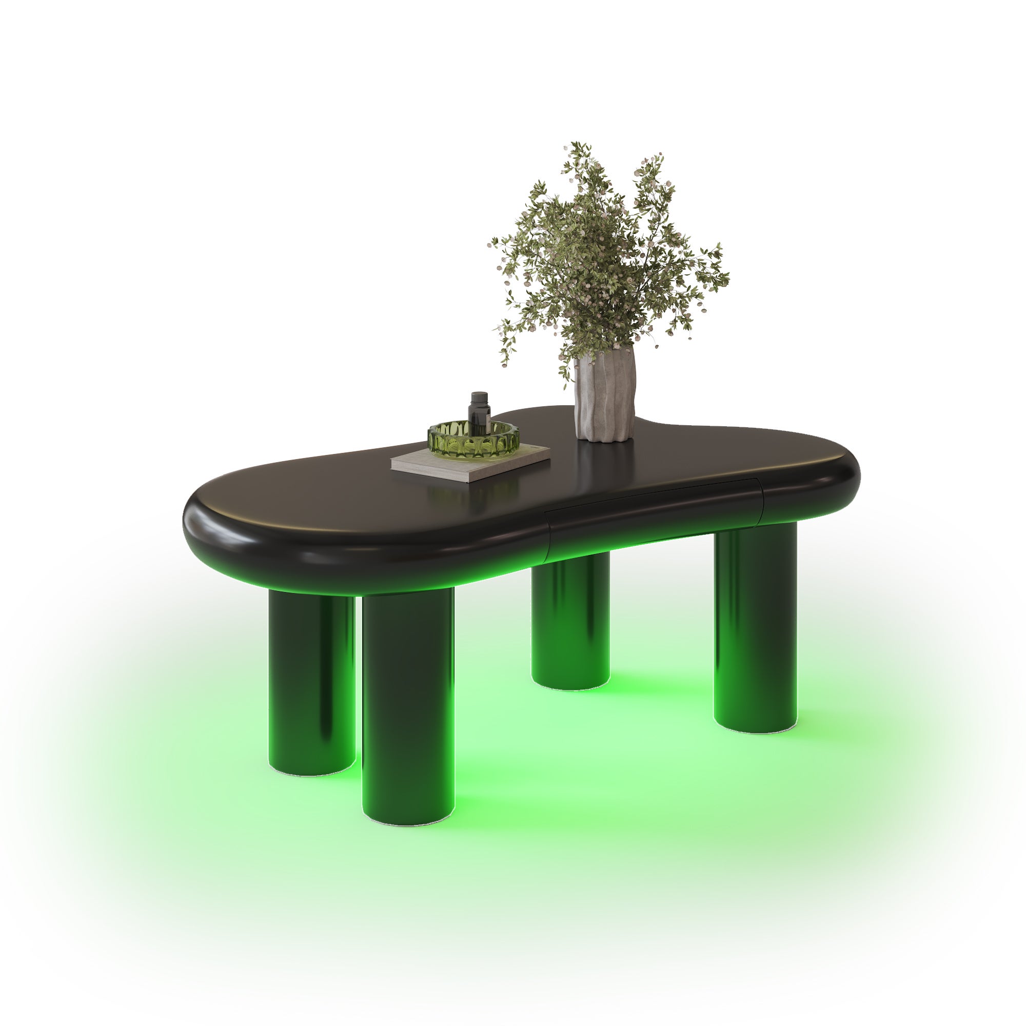 Table basse en MDF noir en forme de nuage avec éclairage LED 16 ...