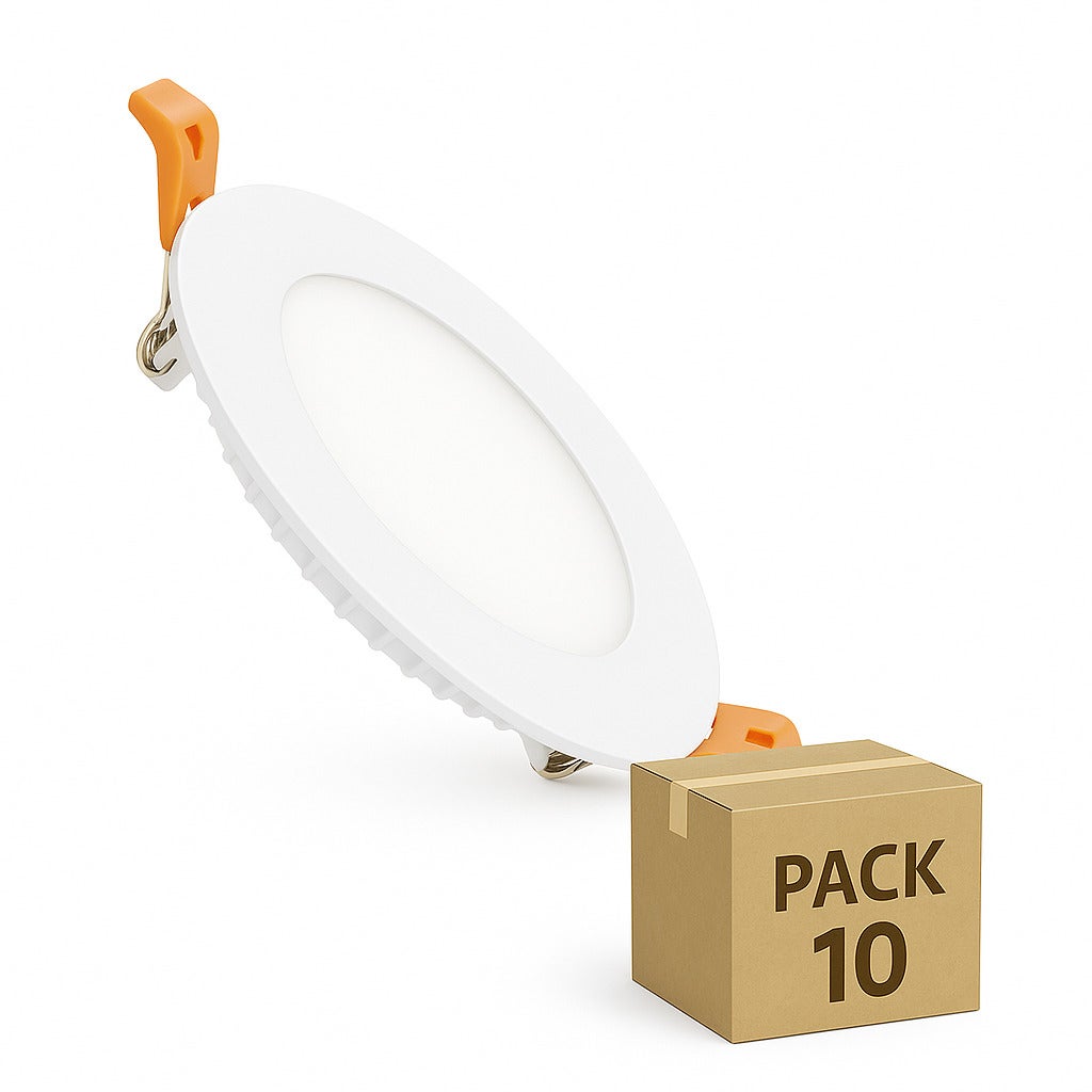 Dalle LED 6W Ronde SuperSlim Coupe Ø 110 mm (Pack 10) 3000K Blanc chaud ...