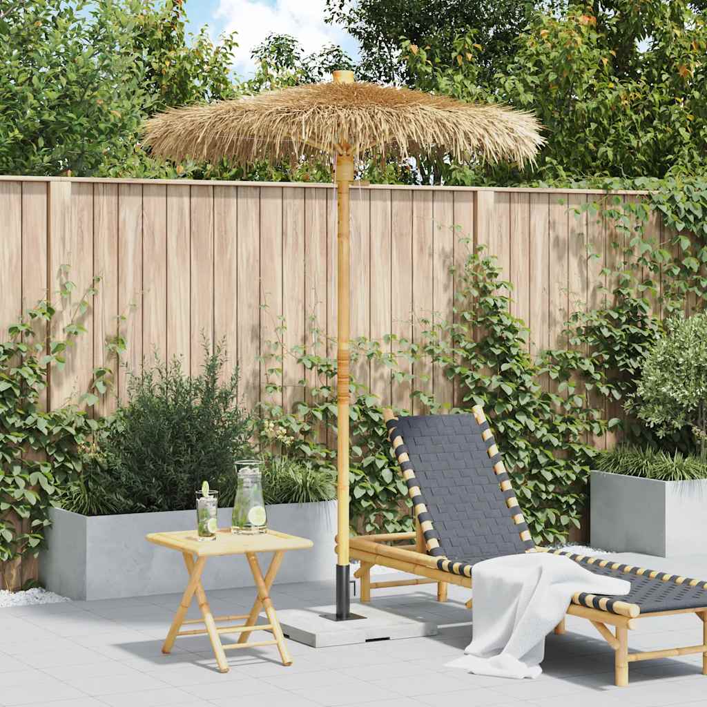 Parasol Tiki avec auvent en feuille de bananier 150 cm bambou | Leroy ...
