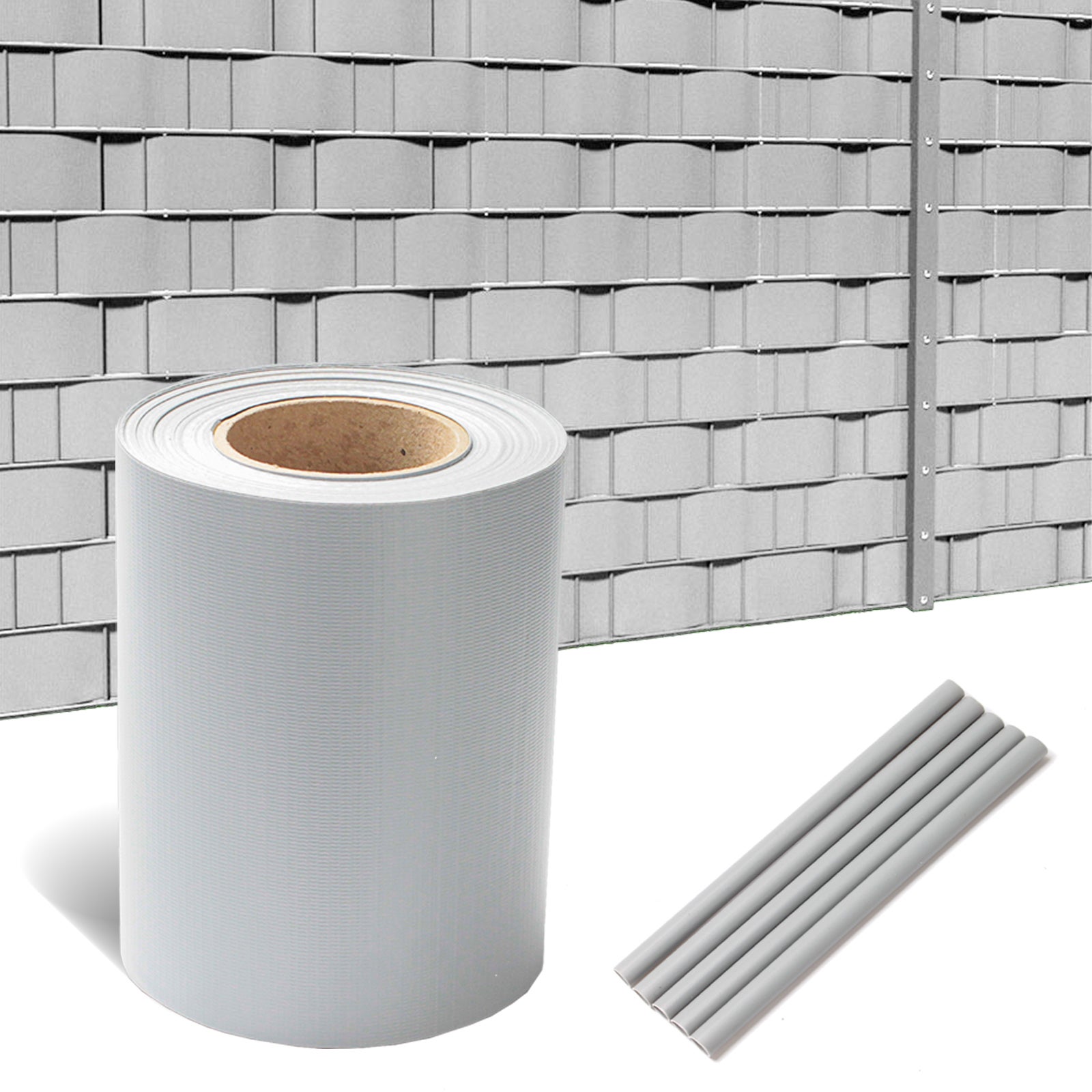 6x50m Garden Privacy Screen PVC Breeze View Wind Breaker Reed Cane and ...