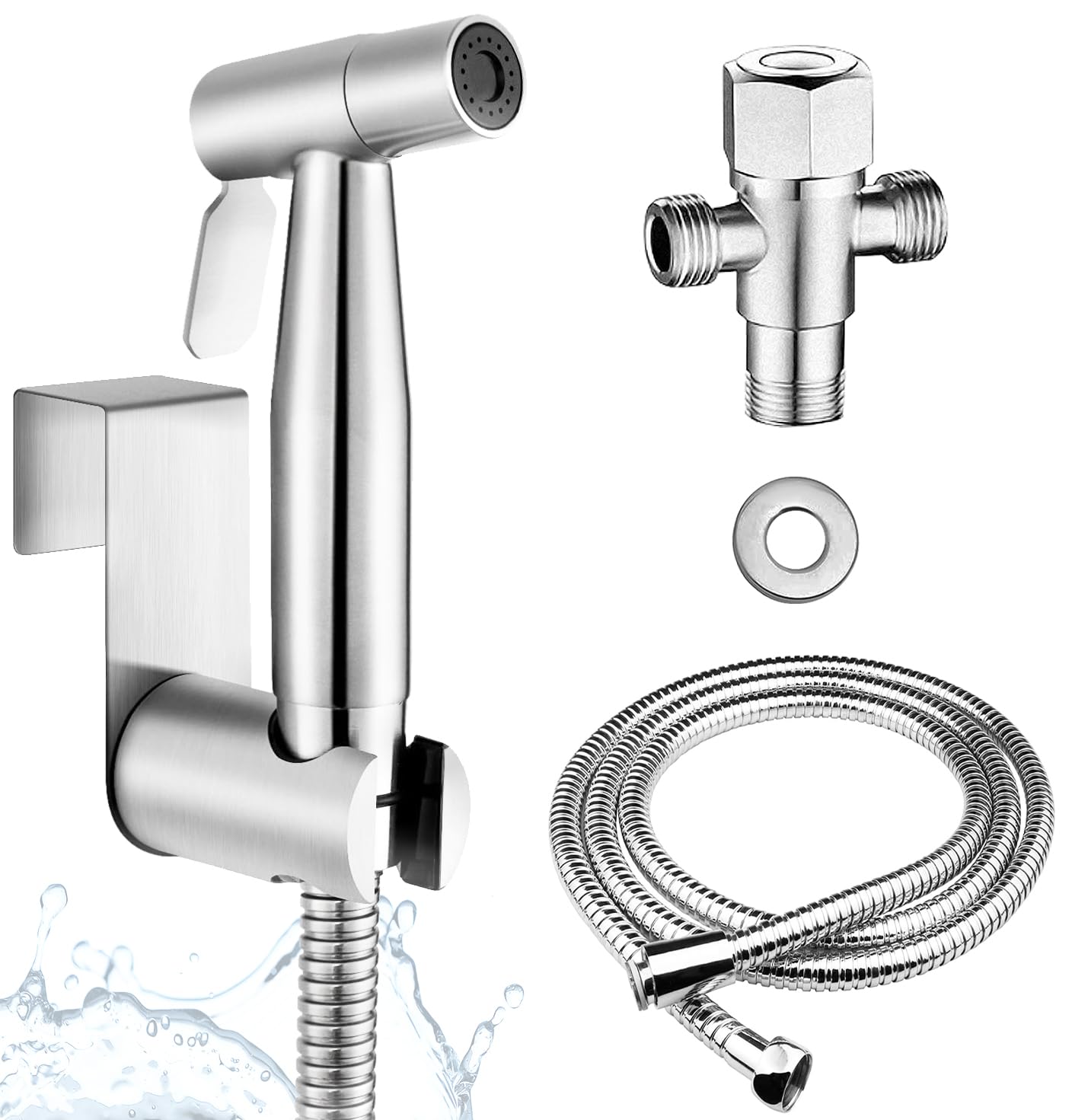 Kit completo de ducha de mano para inodoro de acero inoxidable con 1.5 ...