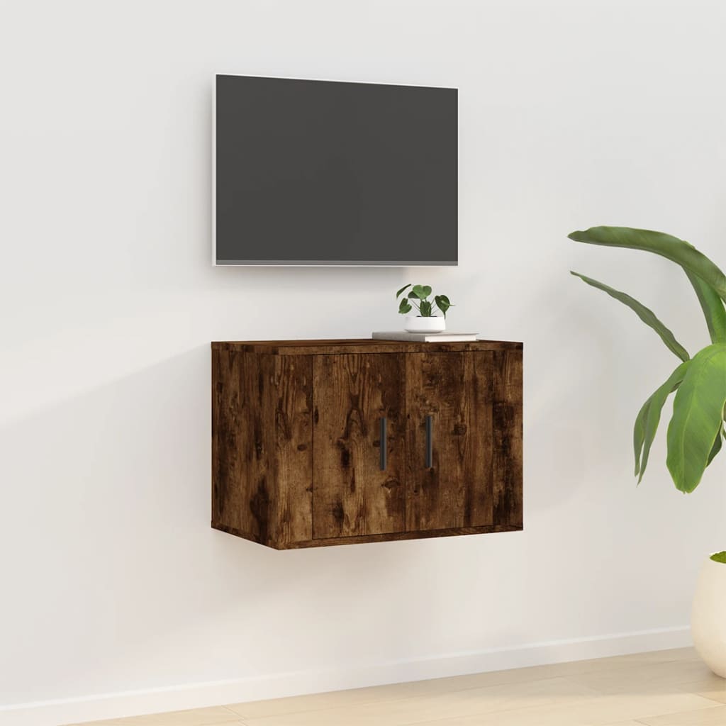 Mueble para TV de pared roble ahumado 57x34,5x40 cm | Leroy Merlin