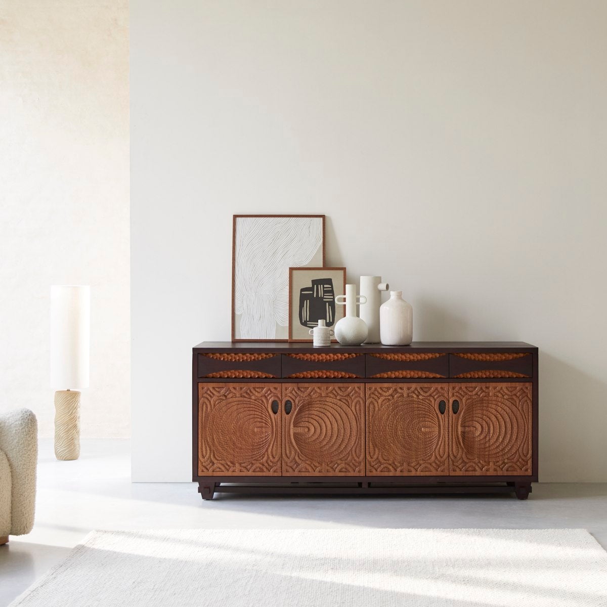 Tikamoon Buffet en bois d'acajou massif 180 Frida | Leroy Merlin