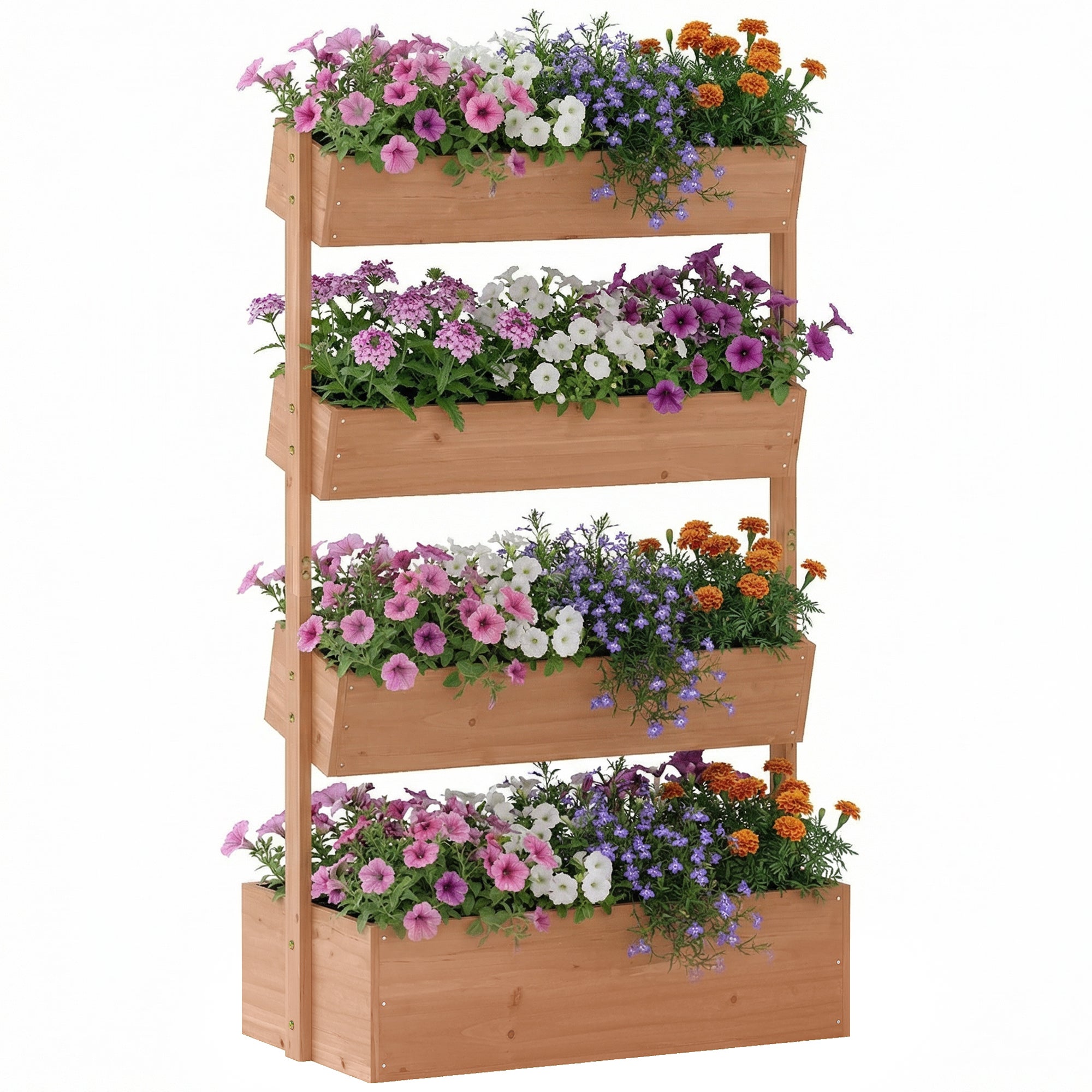 Potager surélevé vertical en bois avec drainage et toile, bac ...
