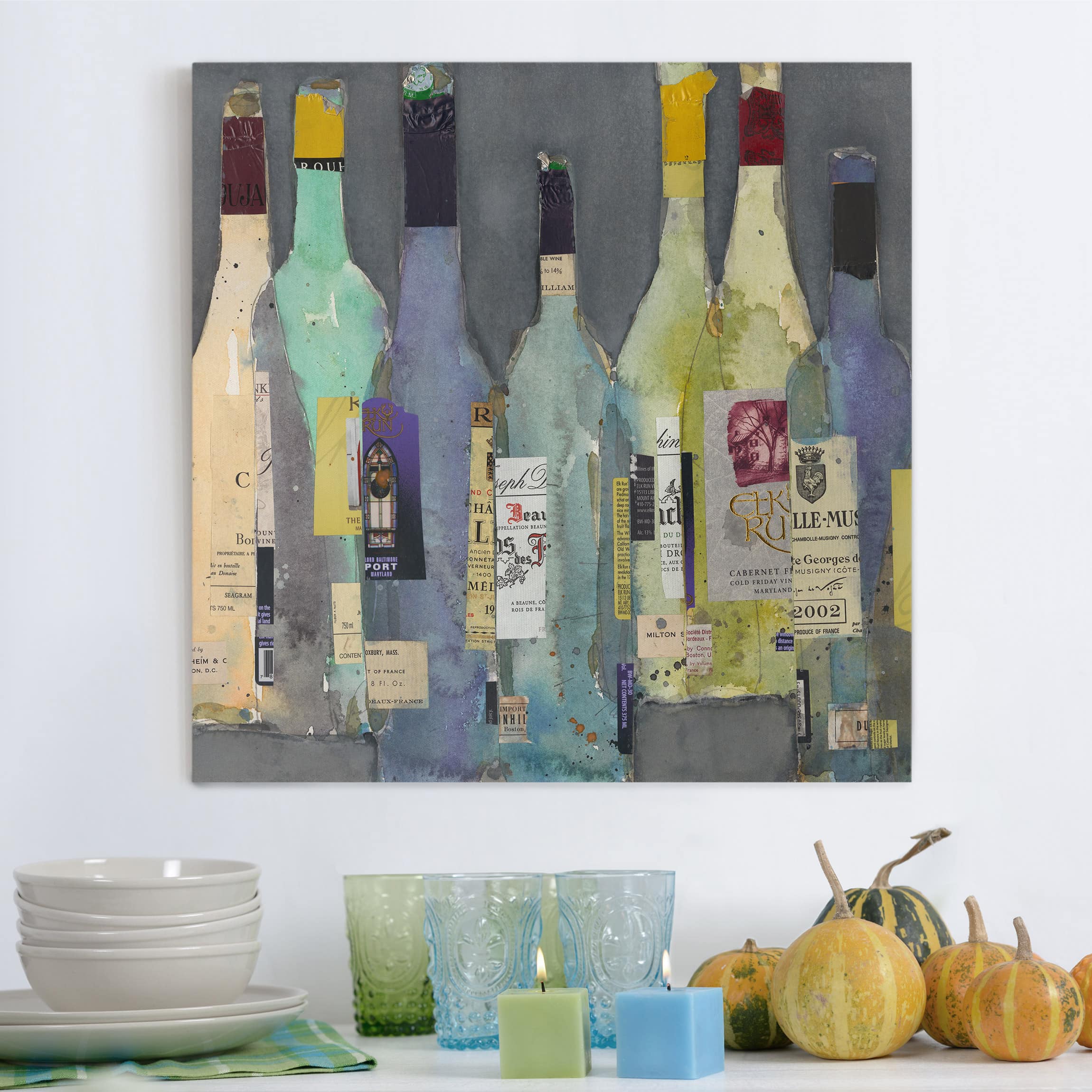 Lienzo cuadro en lienzo bastidor impresion en lienzo azul culinario ...