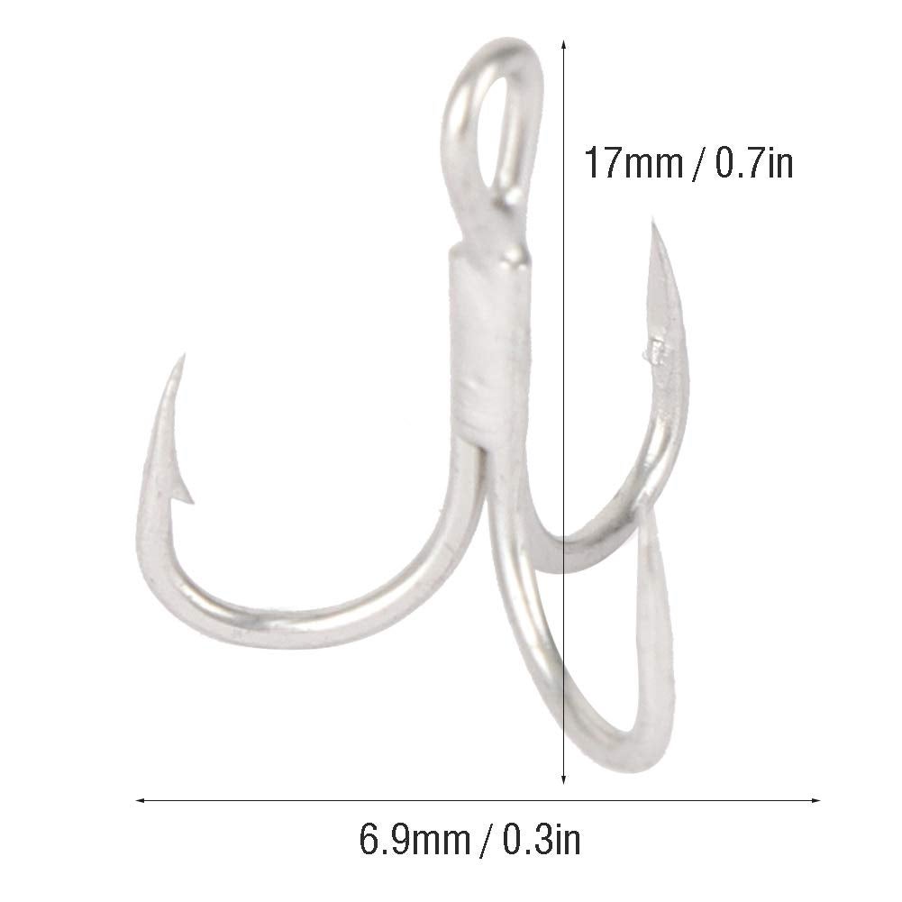 Lot de 20 hameçons triples pointus en acier à haute teneur en carbone ...