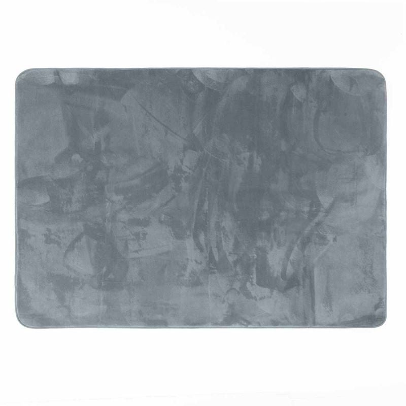 Tapis Uni en Flanelle "Flanou" 70x120cm Gris | Leroy Merlin