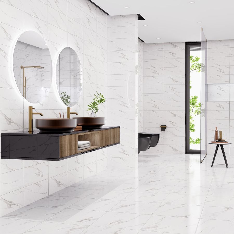 Azulejo cerámico efecto marmol Brillante CERTECA STATUARIO 20x30 (caja ...