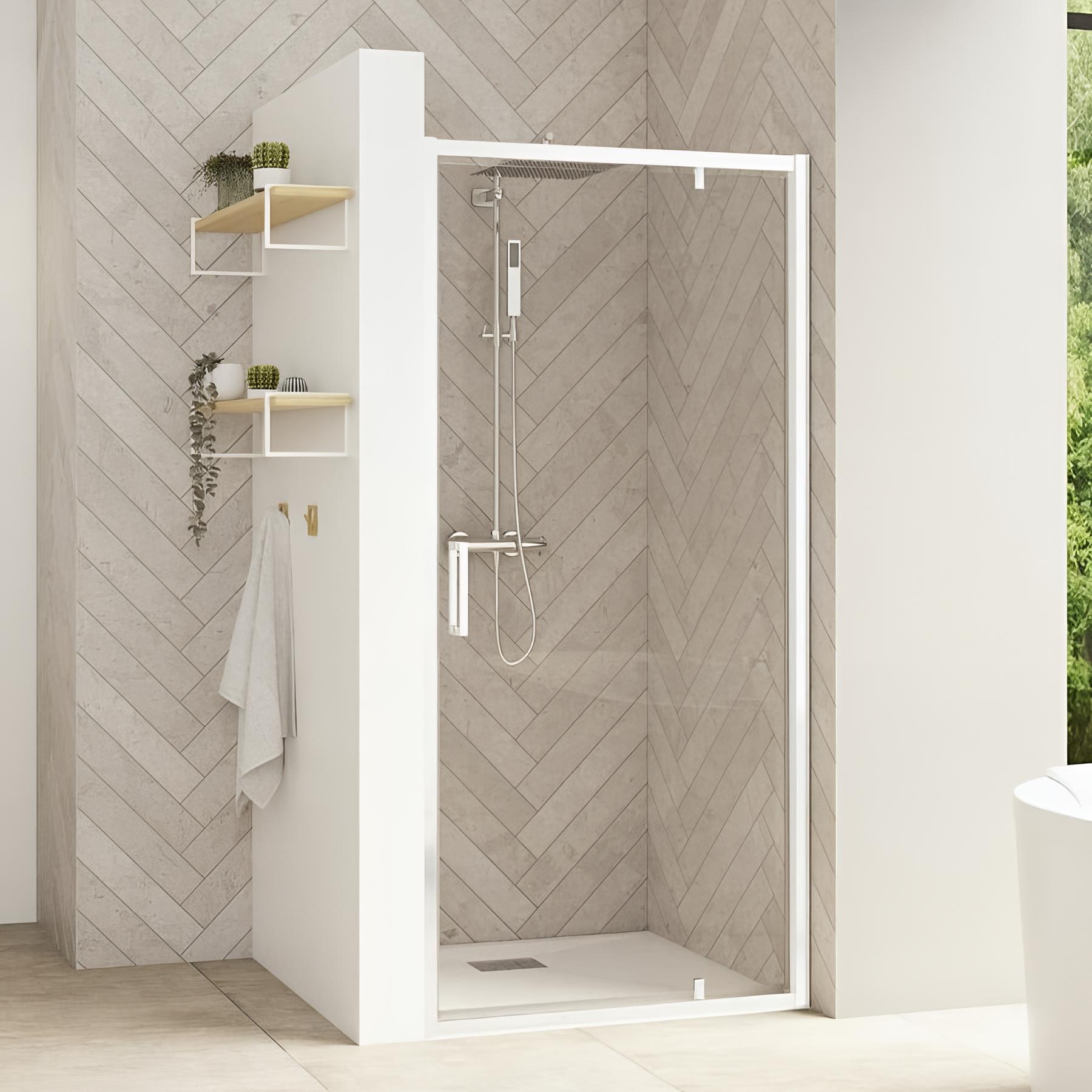 Porte de douche pivotante 180° réversible SMART DESIGN largeur 1,00m ...