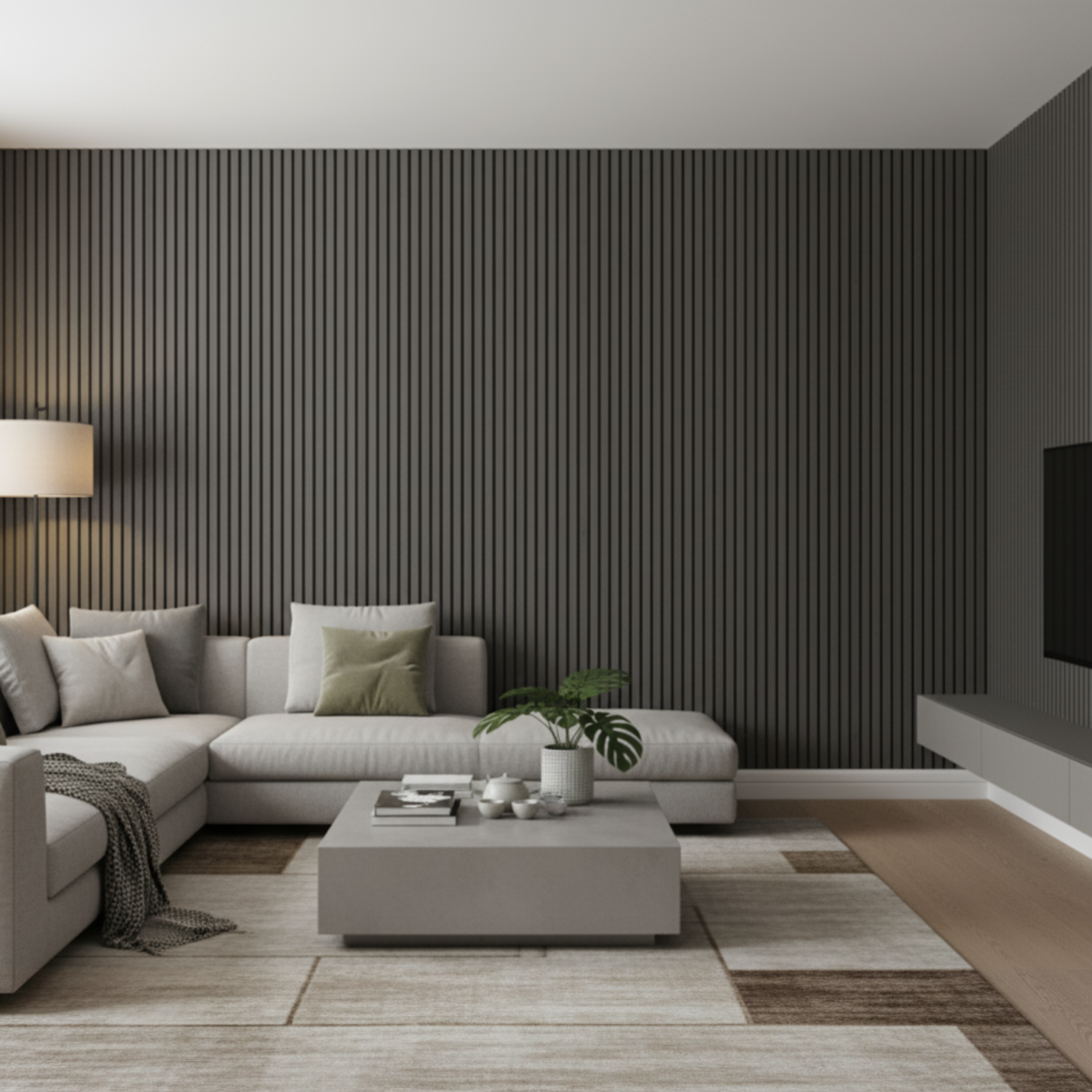 Revestimiento de pared palillería efecto 3D MDF acústico 240x60 cm ...