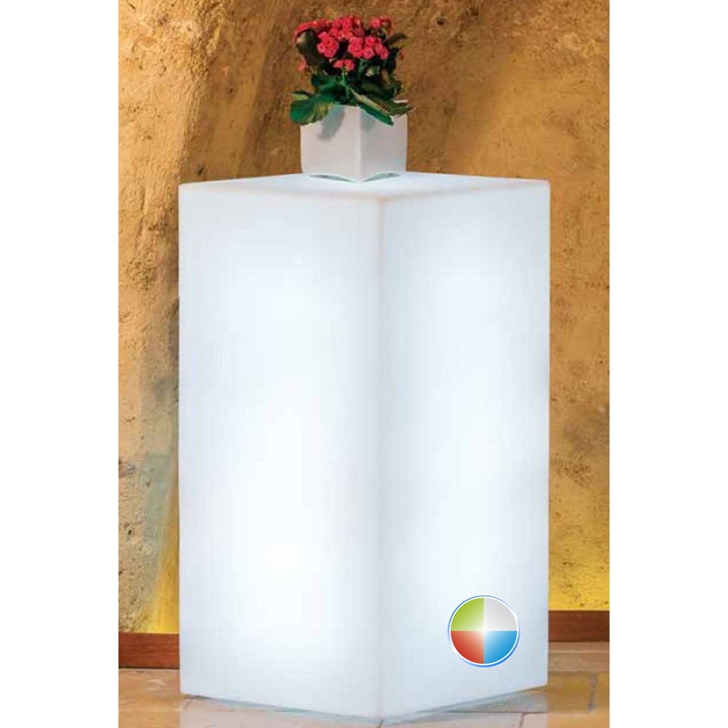 Lampe à poser lampadaire Led en résine 40x40 cm H 80 LED Multicolor ...