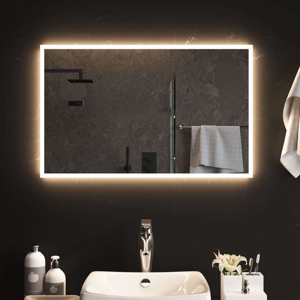 Espejo de Baño LED 50x80 cm IP65 con Luz Integrada USB Instalación ...
