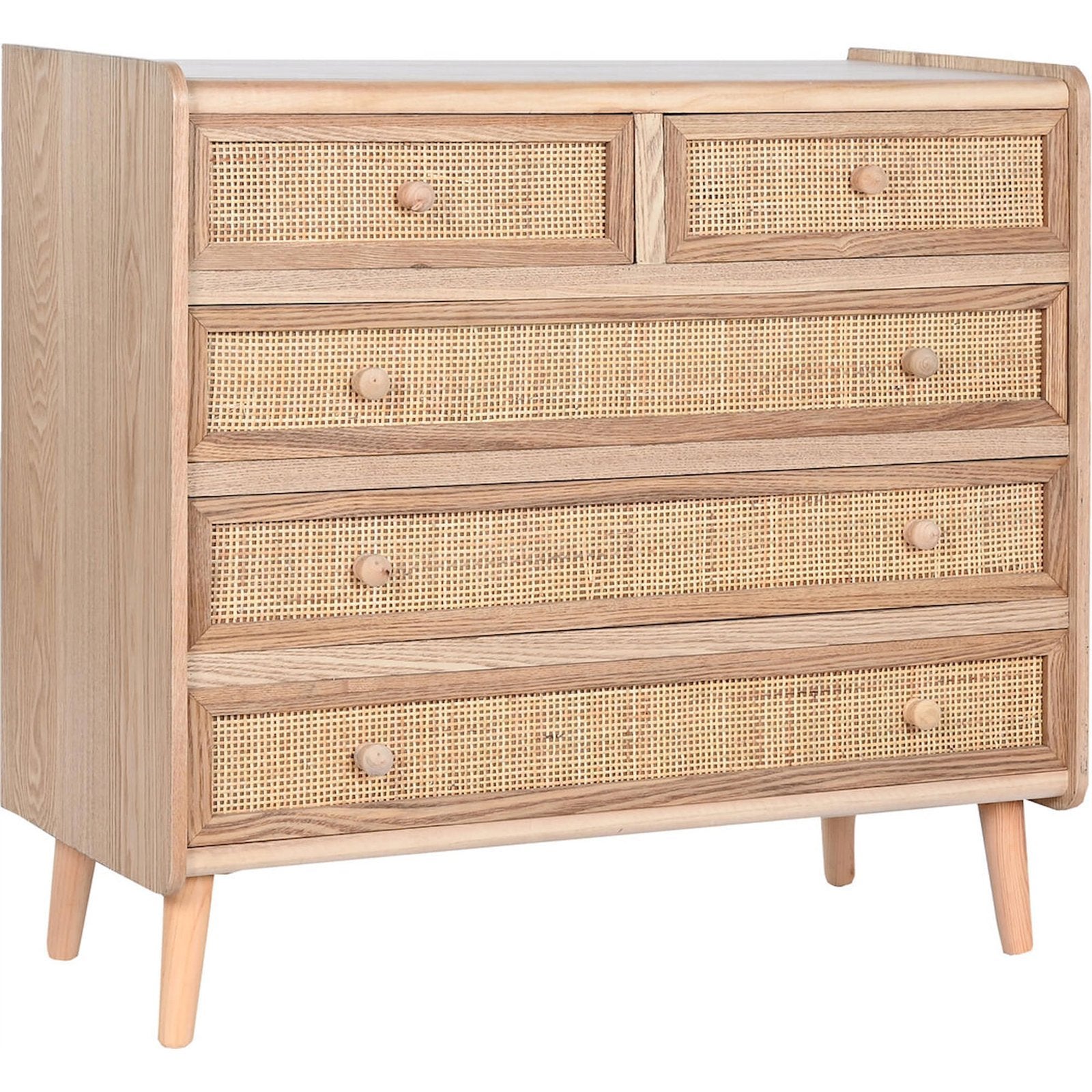 Commode chic en rotin et bois clair pour un intérieur zen 80 x 35 x 77 ...