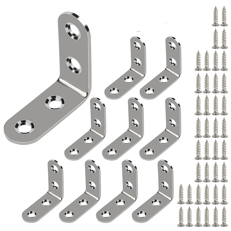 10 Pack Stainless Steel Angle Brackets, Square Edge Angle Brackets ...
