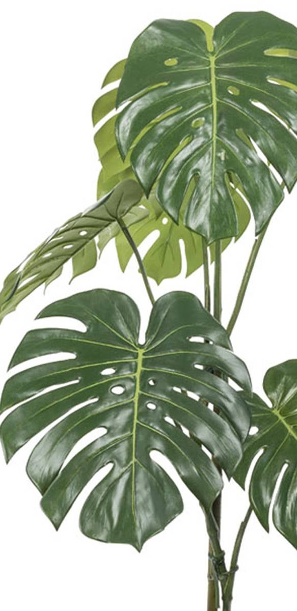 Monstera deliciosa artificielle, sur pied, en pot H 120 cm, D 65 cm ...