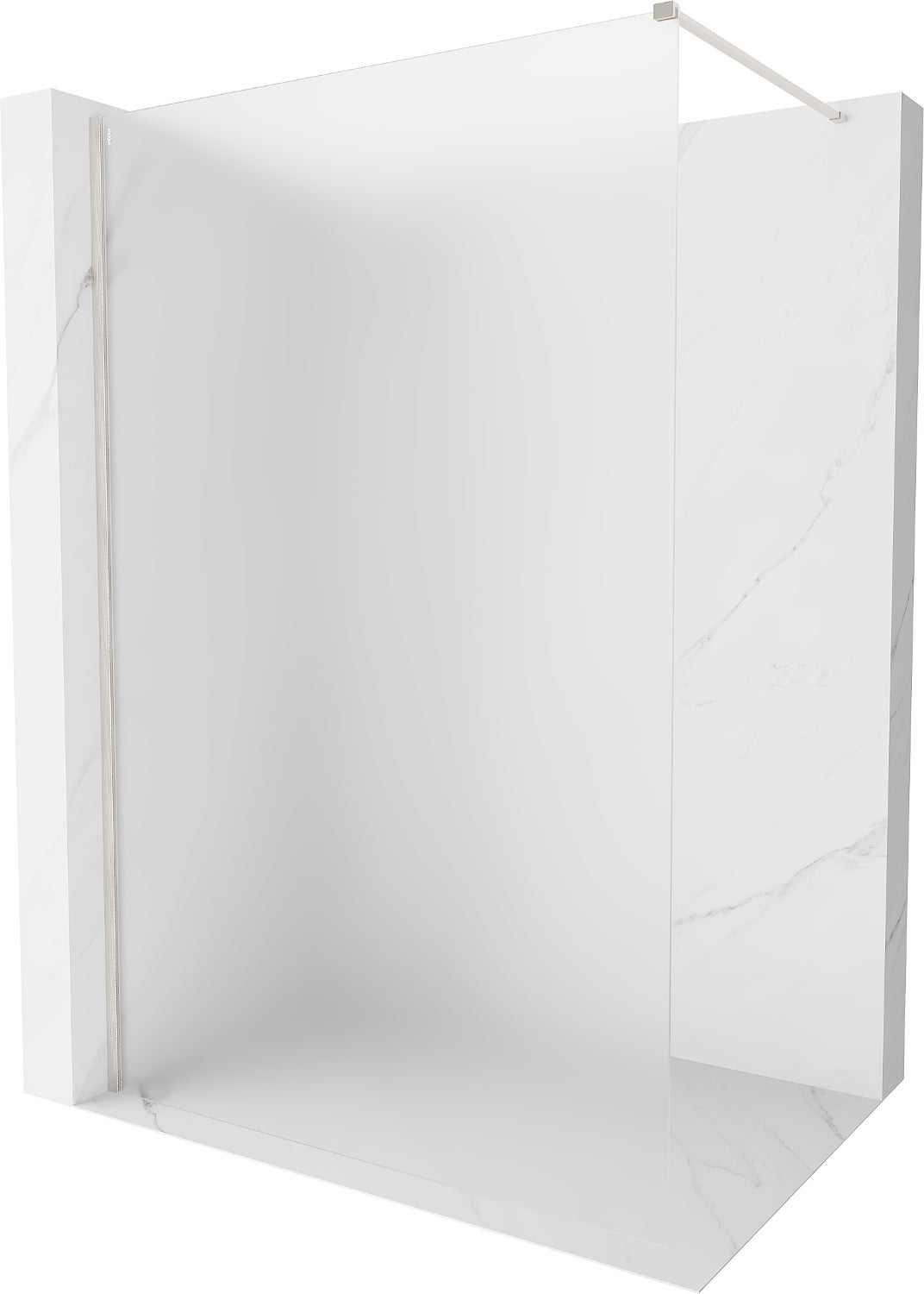 Paroi de douche Mexen Kioto-X Walk-in 160 x 200 cm, givré 10 mm, nickel ...