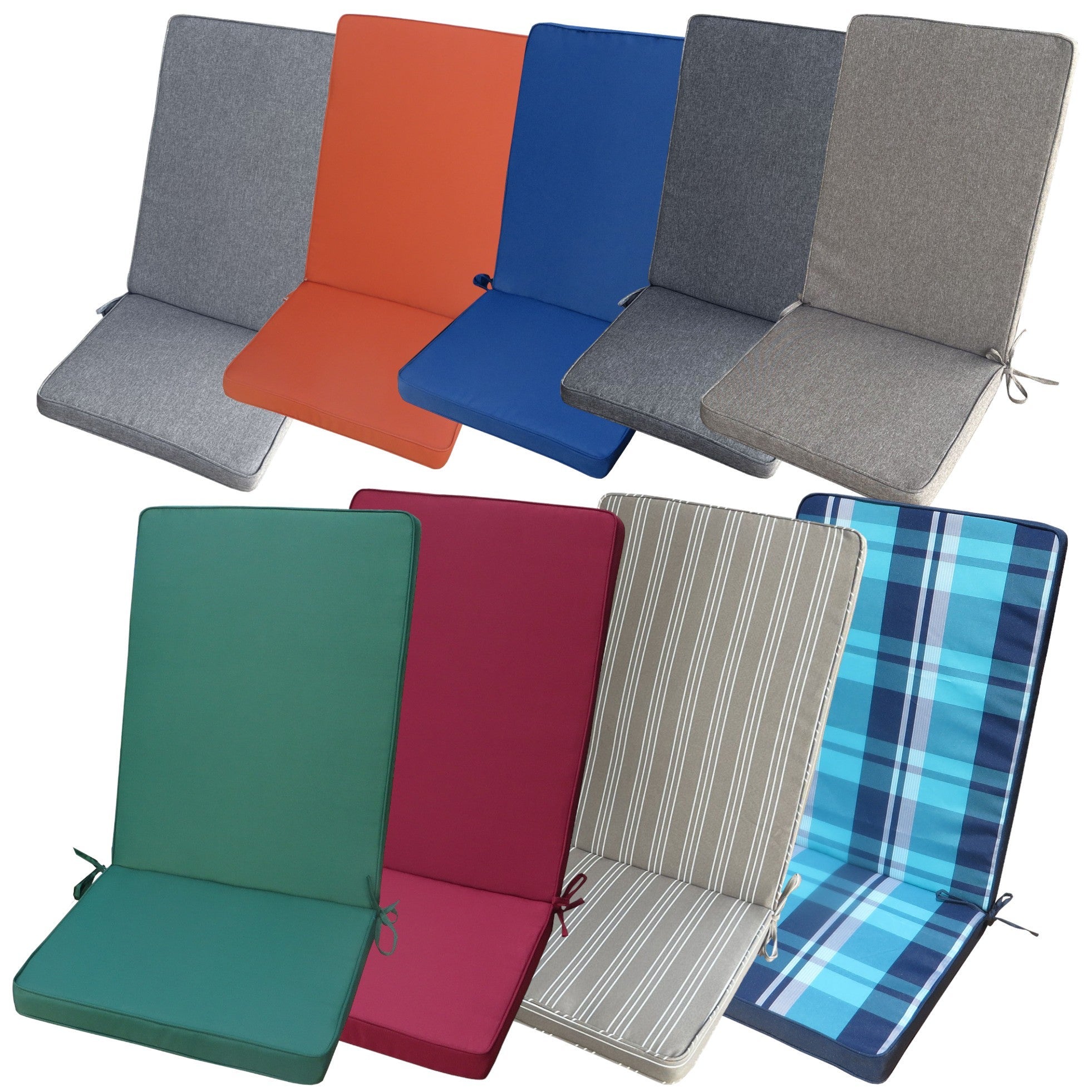 Cojín acolchado de exterior 40x90 cm con respaldo para sillas Funda ...