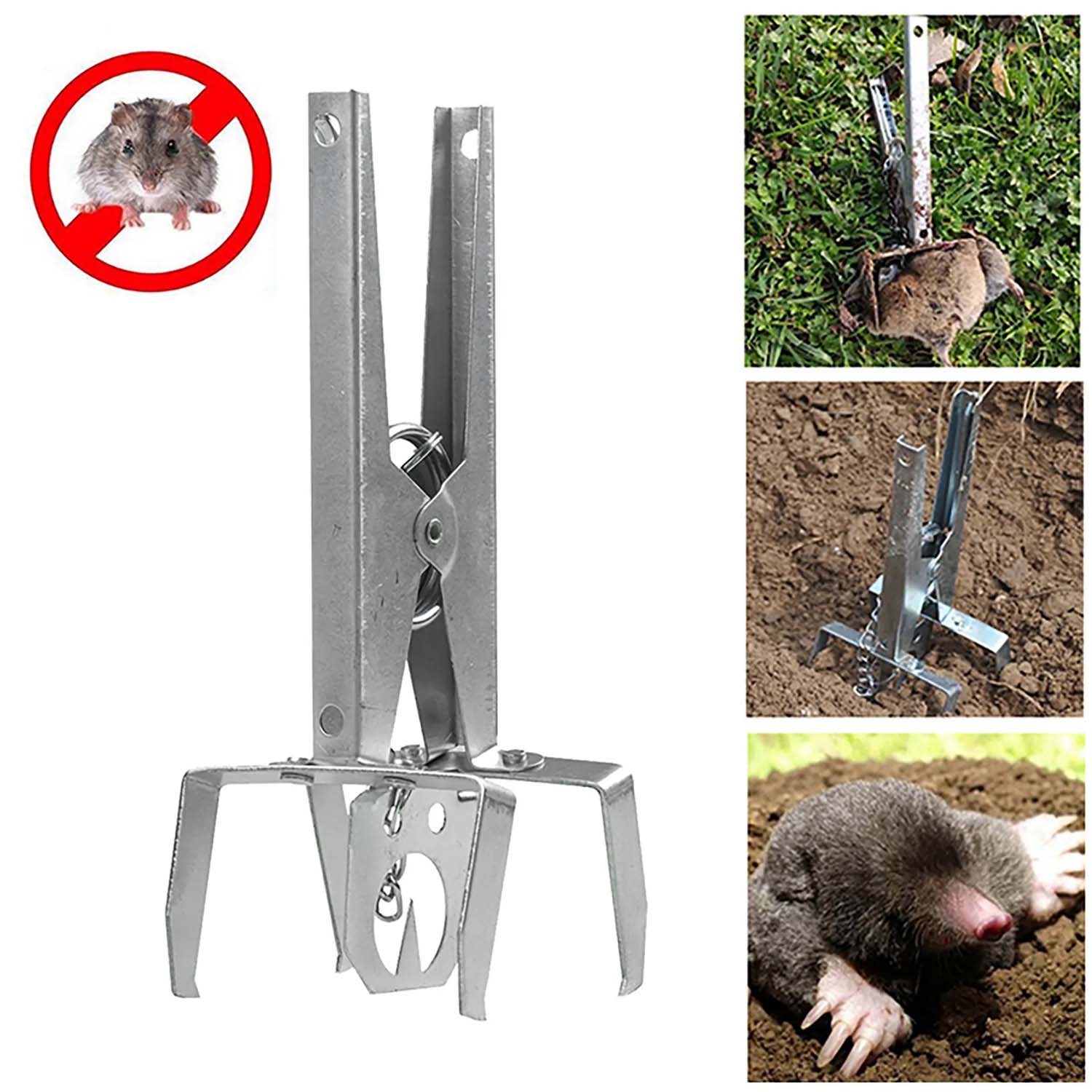 1pc Piège taupe et campagnol métal robuste, ressort automatique, non ...