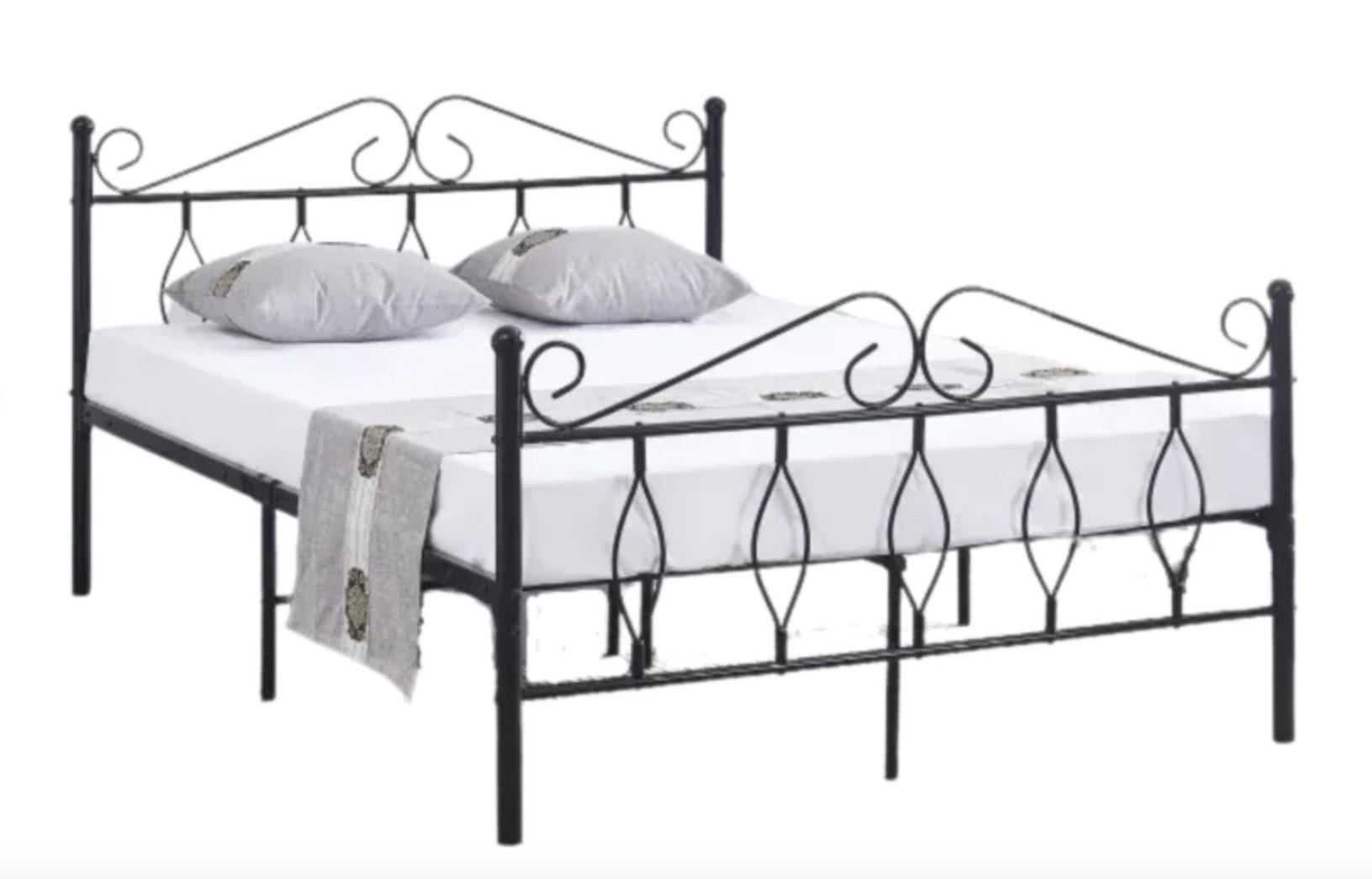 Lit métal Kym-Couleur Noir-160x200 | Leroy Merlin