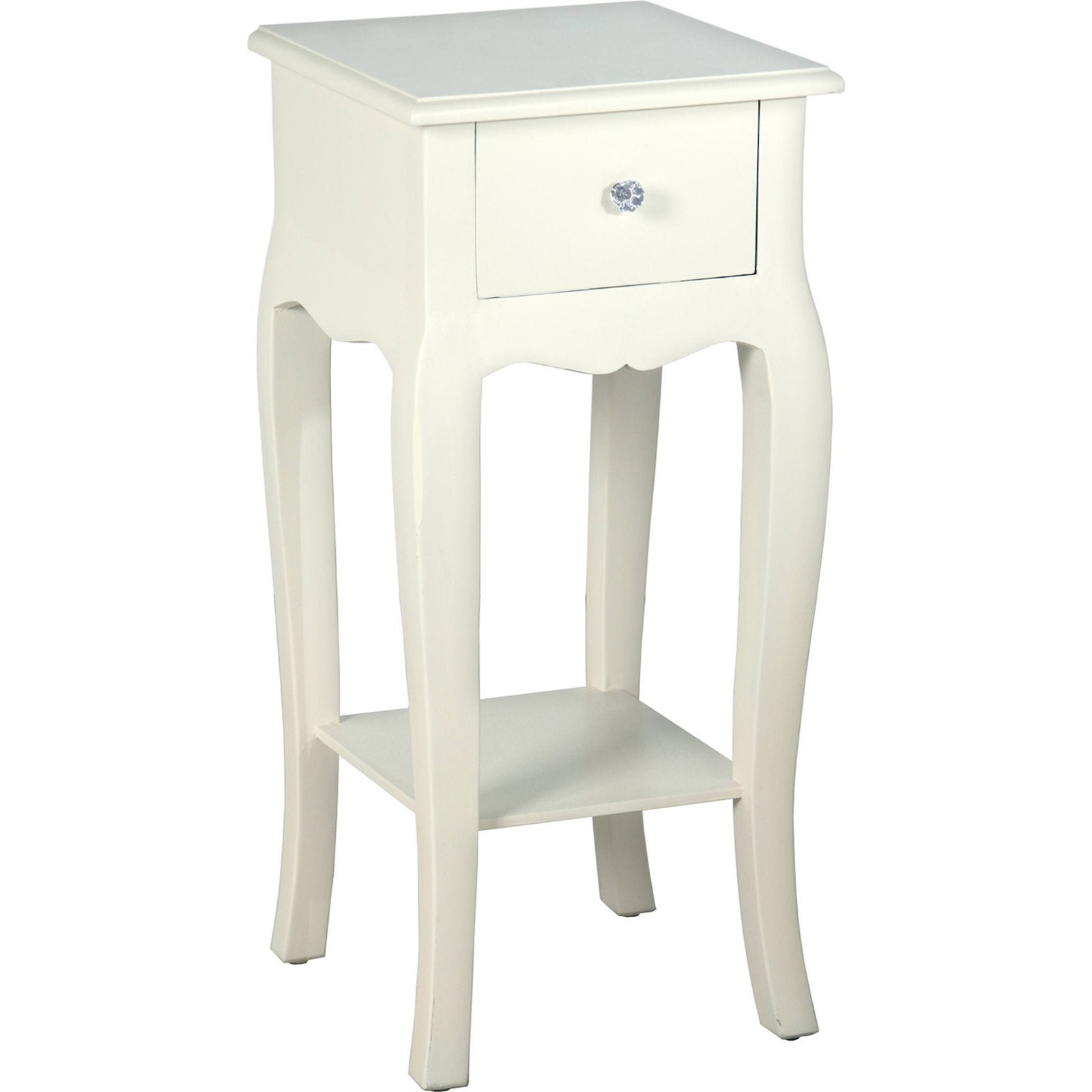 Table de chevet chic et fonctionnelle en blanc 35 x 35 x 77 cm Blanc ...
