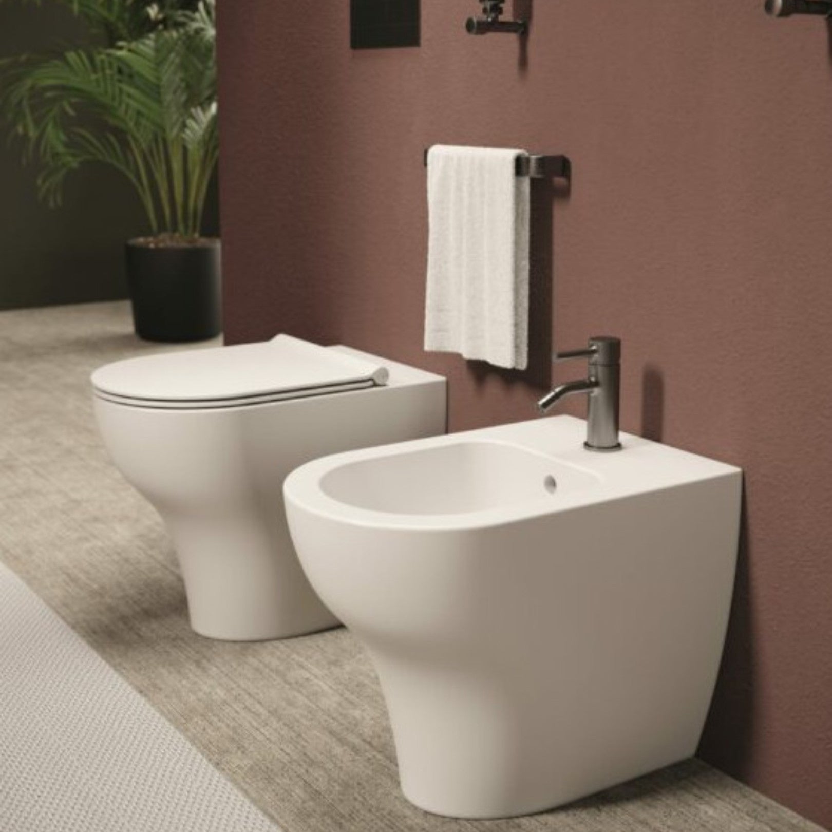 Wc Monobloc UNICA Rose clair mat, sans abattant | Leroy Merlin