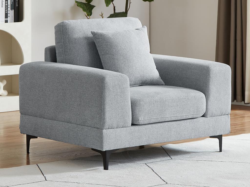 Fauteuil en tissu texturé gris clair JAMOLO | Leroy Merlin