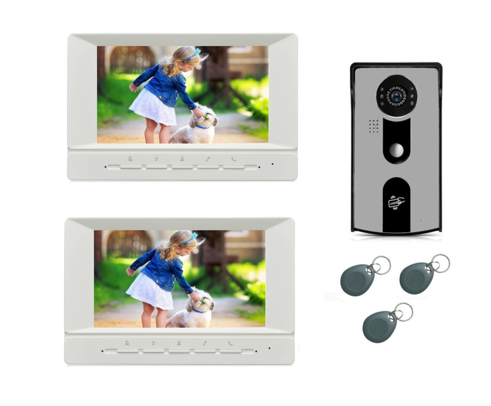 Visiophone pour maison à étages avec 2 écrans avec lecteur RFID | Leroy ...
