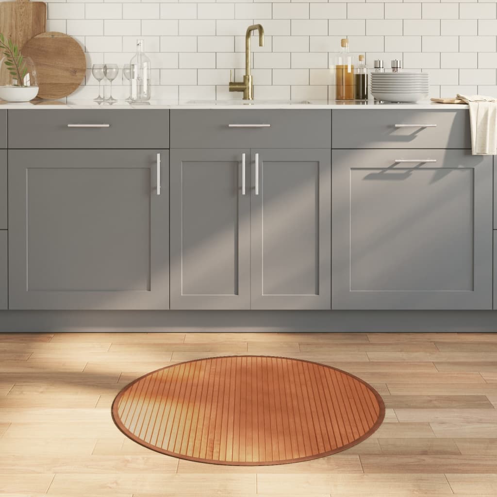 VidaXL Alfombra redonda bambú marrón 80 cm | Leroy Merlin