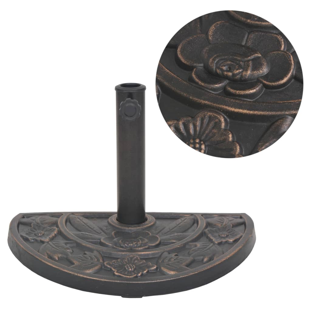Socle de parasol en résine demi-cercle Bronze 9 kg | Leroy Merlin