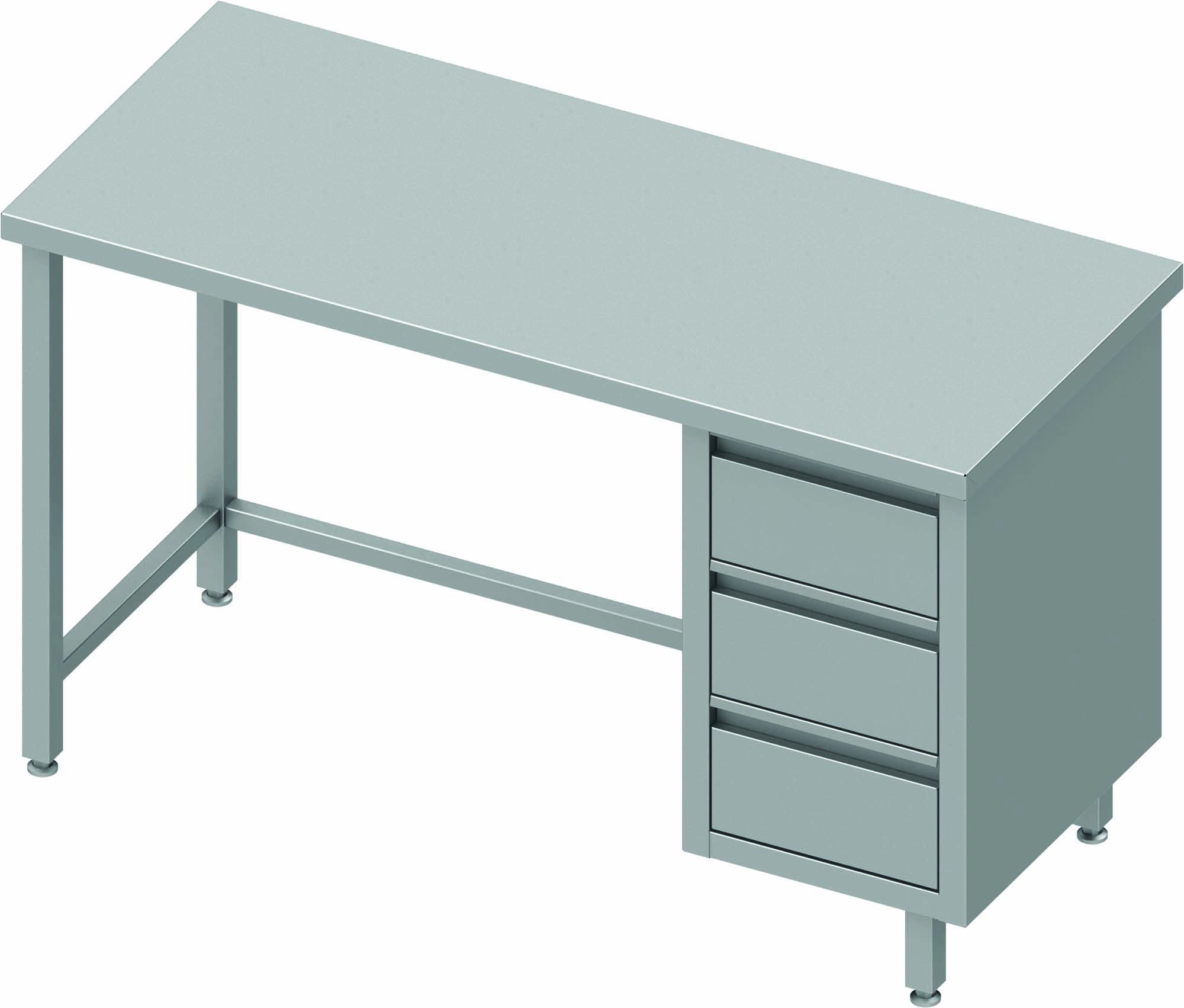 Table Inox Cuisine Professionnelle - 3 Tiroirs - Gamme 700 - Stalgast ...