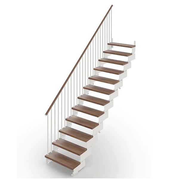 Scala dritta 12 gradini - Larghezza 95cm - Legno e bianco - COMPO95V ...