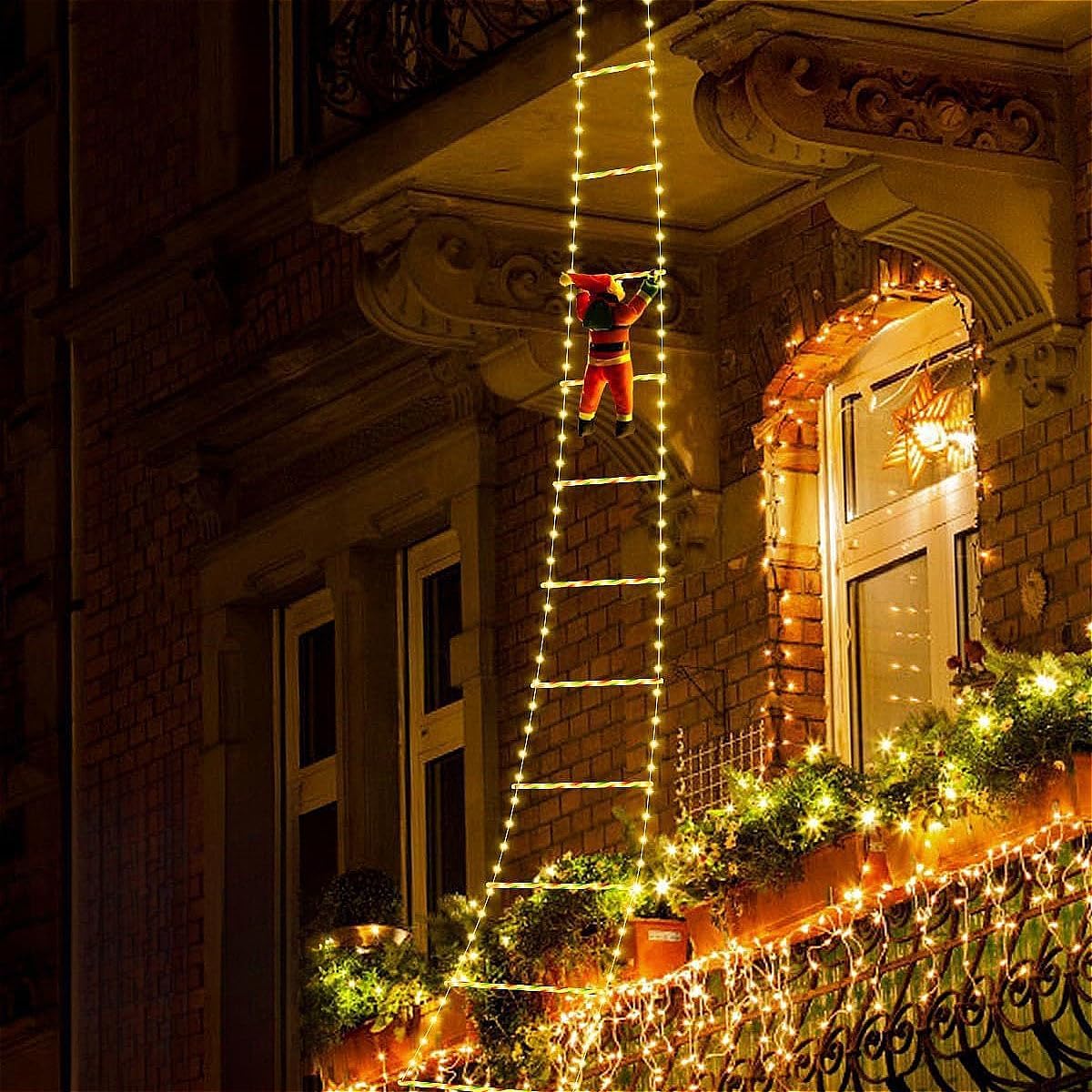 Guirlande lumineuse en forme d'échelle de Père Noël, 1.7 m, guirlande ...