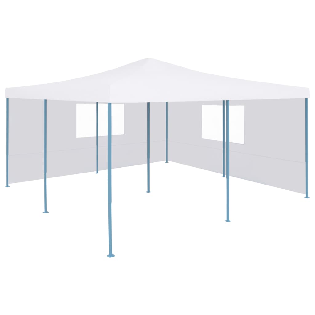 Tonnelle de jardin pliable avec 2 parois 5x5 m Blanc CFW669392 | Leroy ...