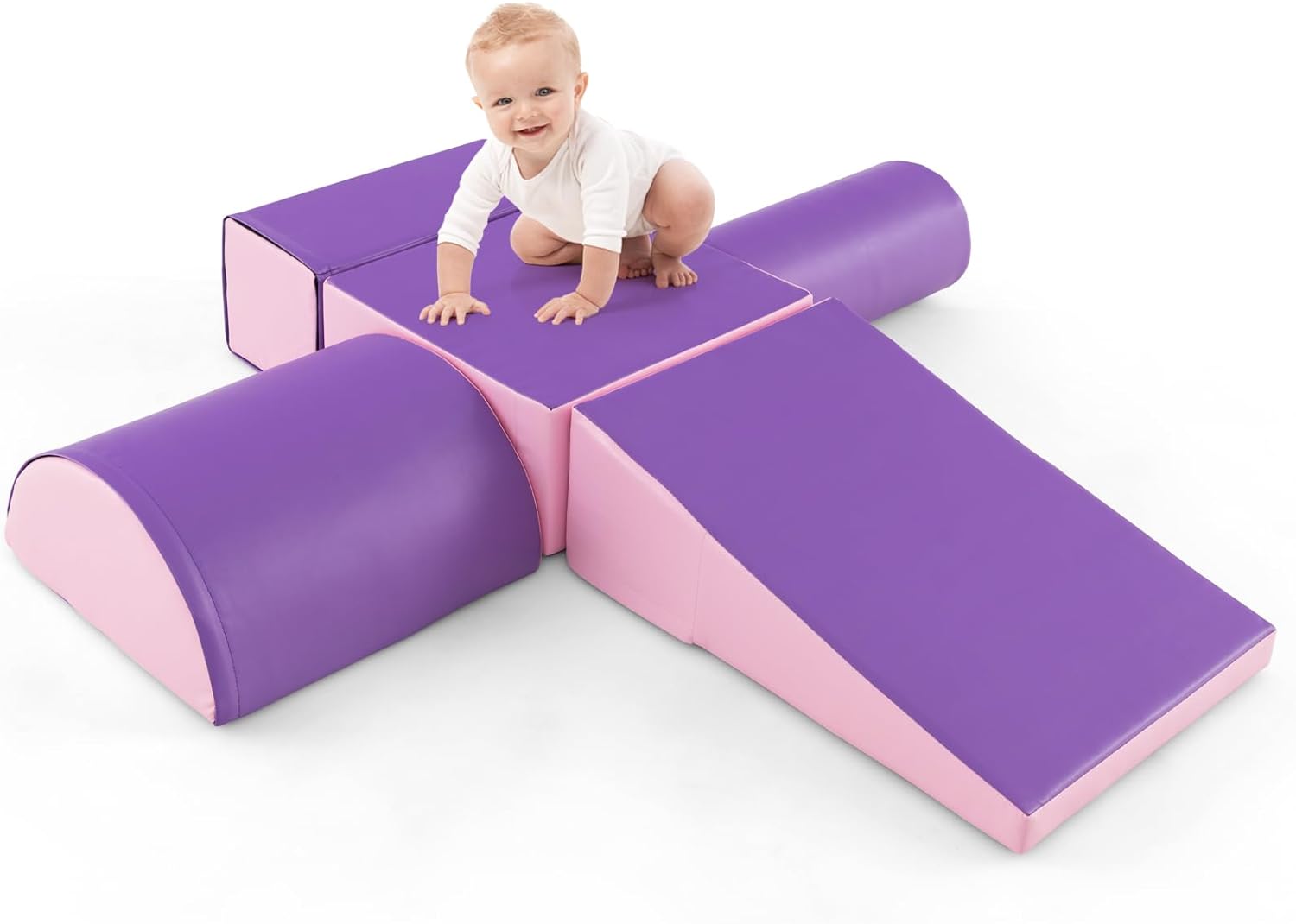5PCS Parcours Motricité Bébé en Mousse EPE avec Housse, Module ...