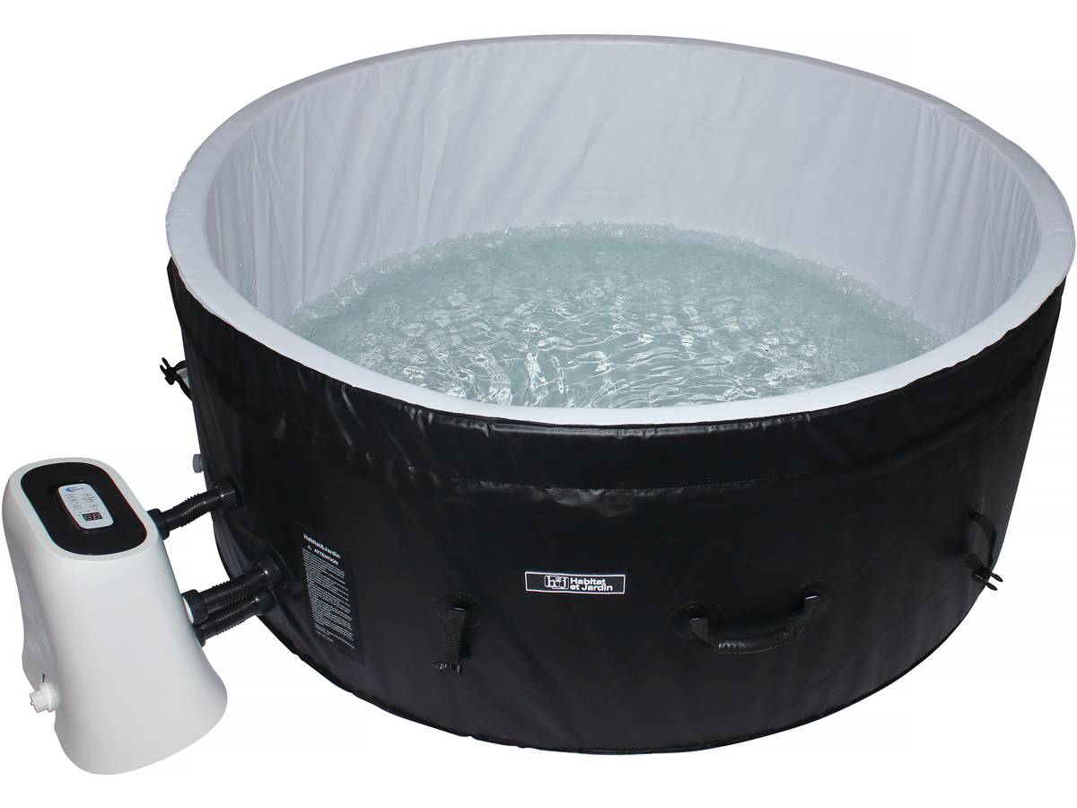 Spa semi rigide en PVC "Antibes" semi rigide - 4 places - Noir / Blanc ...