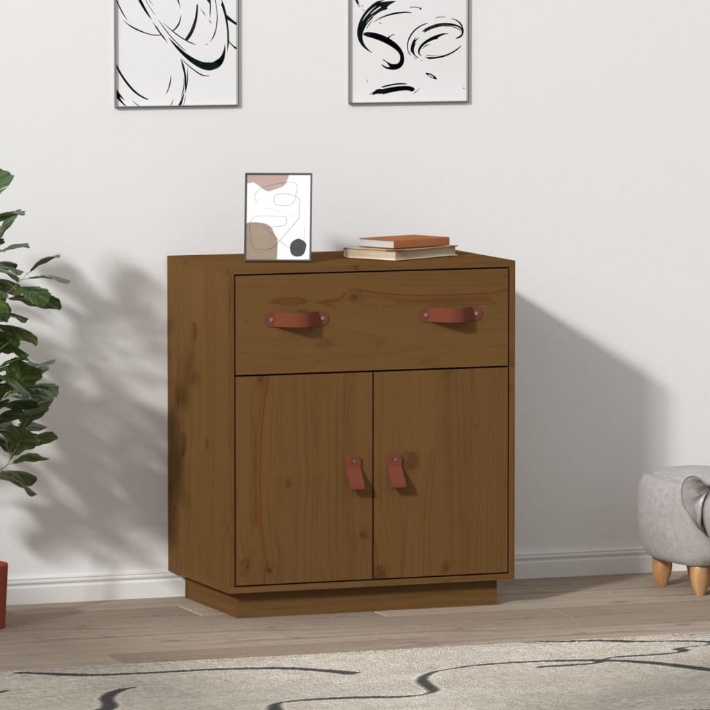 Buffet Marron miel 65,5x40x75 cm Bois massif de pin | Leroy Merlin