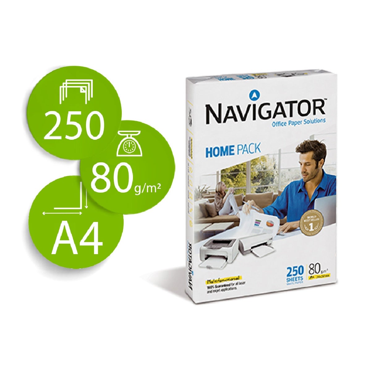 NAVIGATOR - Papel Fotocopiadora Home Pack Din A4 80 Gramos Paquete de ...