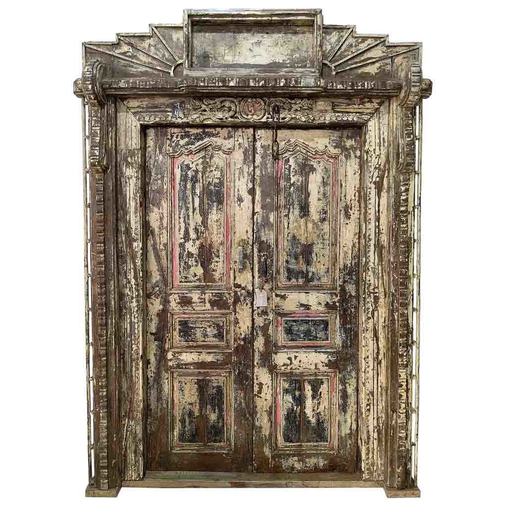 Porte En Bois Avec Finition Artisanale 140x15x210h Cm Leroy Merlin