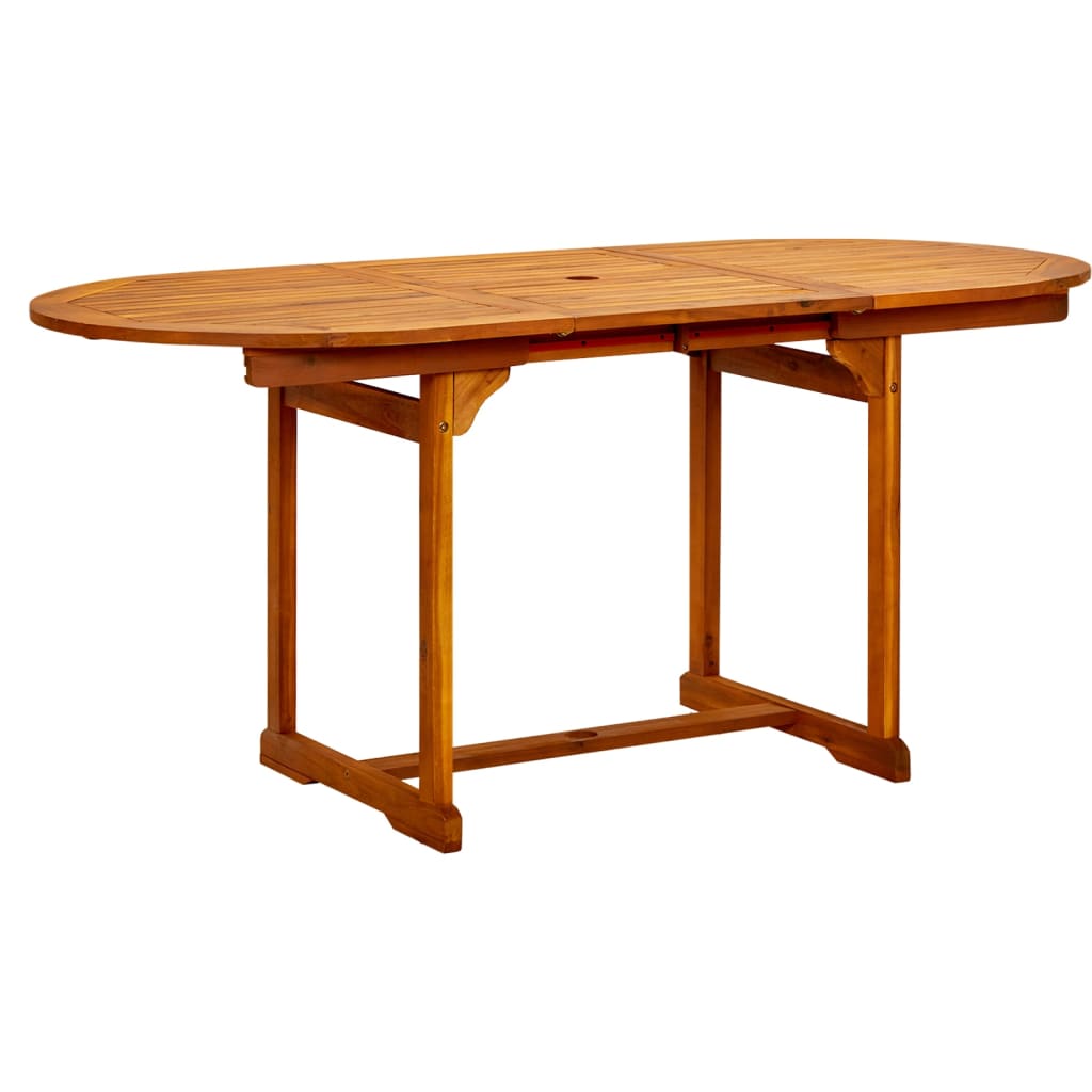 Table à dîner de jardin 120-170)x80x75 cm Bois d'acacia massif | Leroy ...