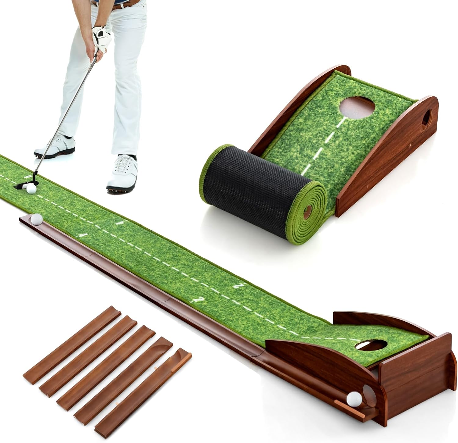 Mini Golf 274cm, Alfombra de Putting de Entrenamiento de Golf Interior ...