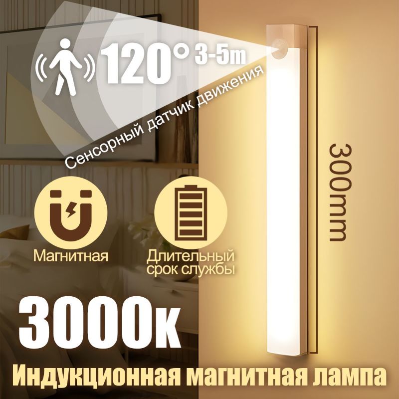 Bande lumineuse LED rechargeable pour armoire, modèle à induction ...