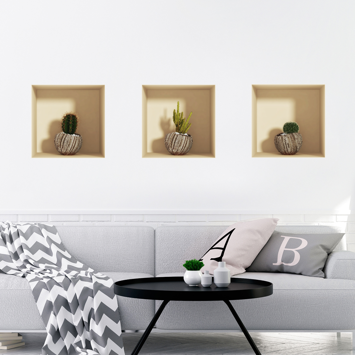 Sticker à effet 3D cactus exotiques 30 x 90 cm | Leroy Merlin