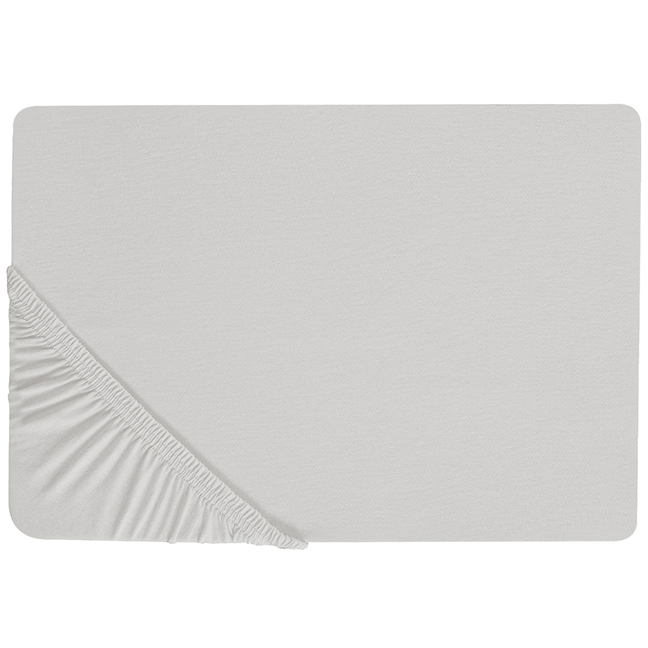 Drap housse JANBU Coton 200x200 cm Gris clair | Leroy Merlin