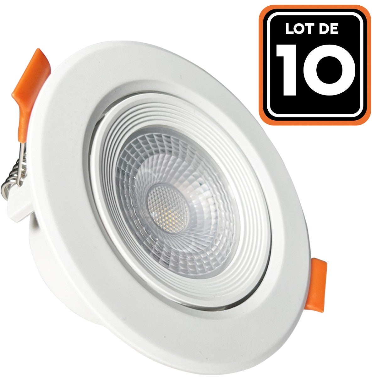 10 Spot LED Encastrable Rond 5W - Blanc Froid 6500K | Leroy Merlin
