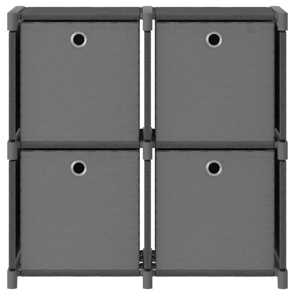 Étagère de rangement | Étagère à 4 cubes avec boîtes Gris 69x30x72,5 cm ...