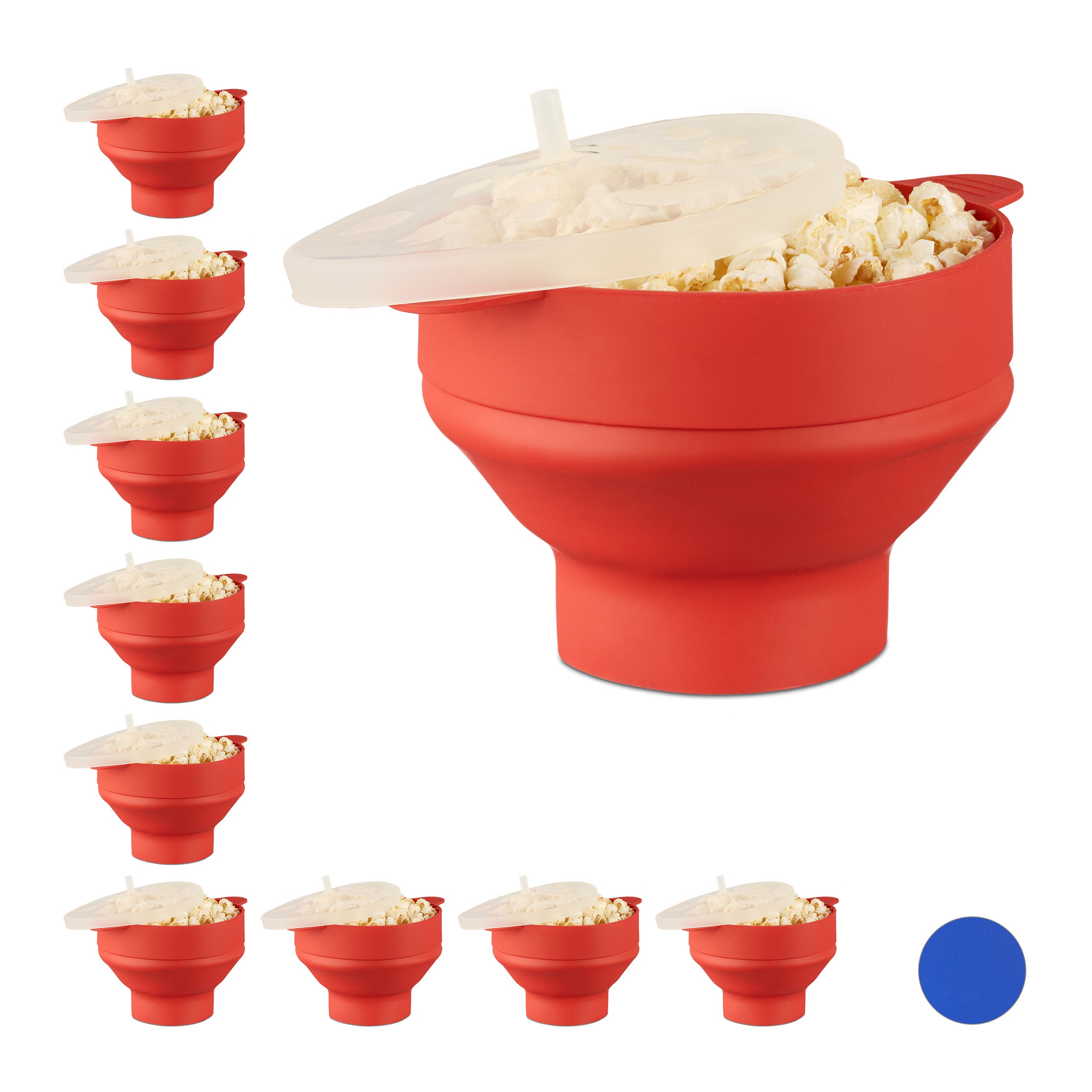 10x Popcorn Maker in Silicone da Microonde, Pop Corn Popper Pieghevole ...