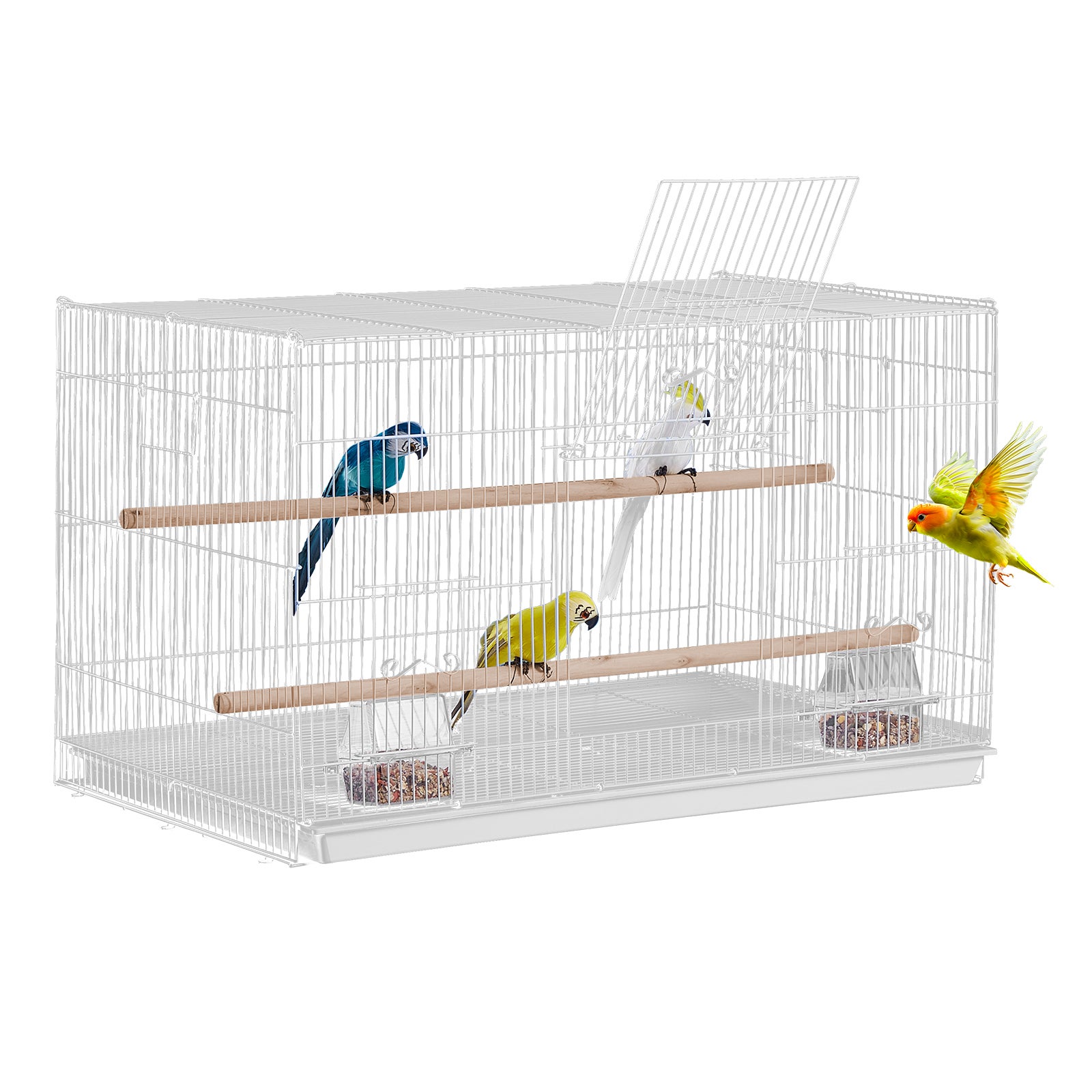 VEVOR Jaula para Aves 760 x 460 x 455 mm, Jaula de Metal Robusto con ...