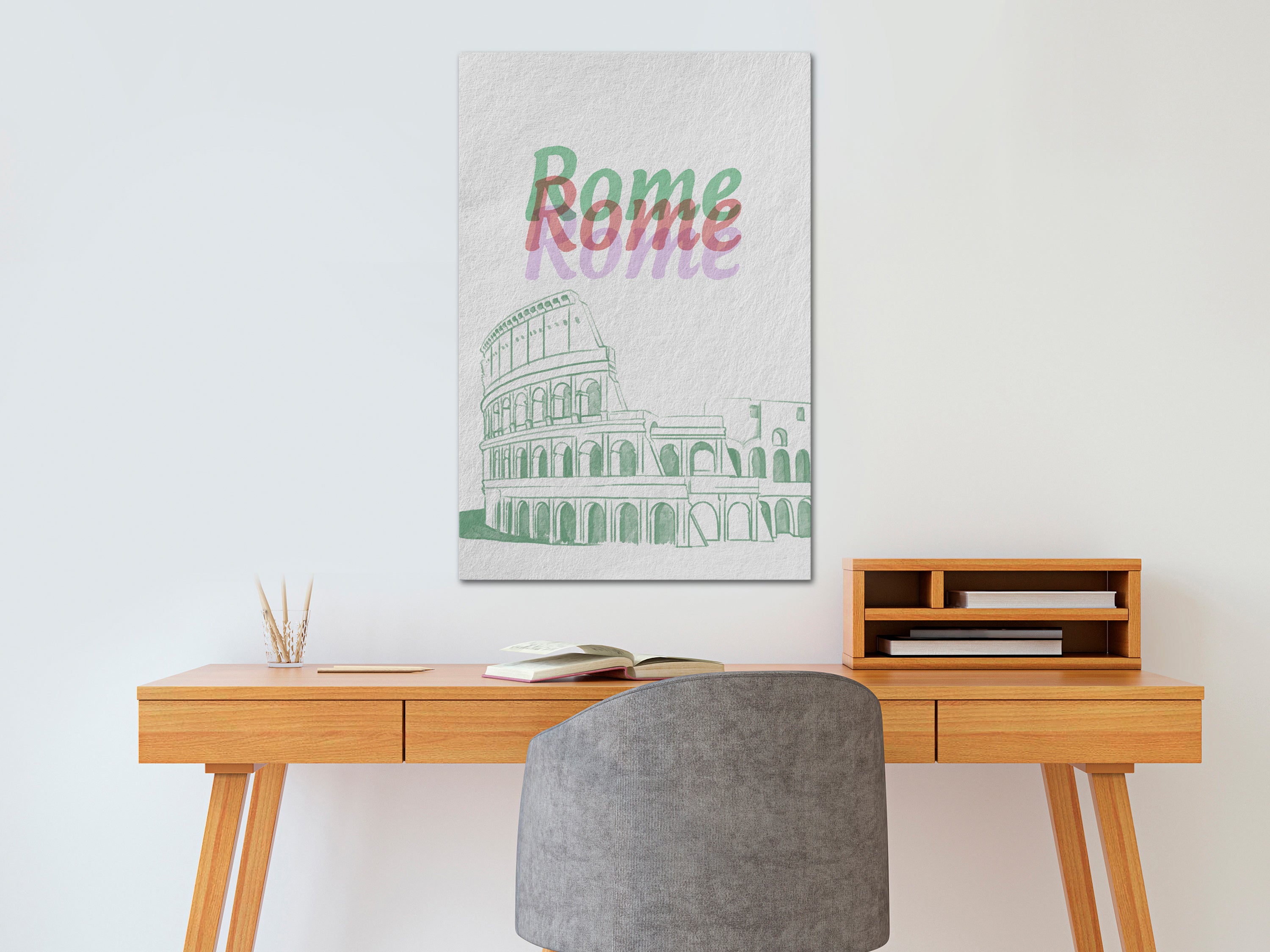 Tableau - Rome in Watercolours (1 Part) Vertical [40x60] | Leroy Merlin